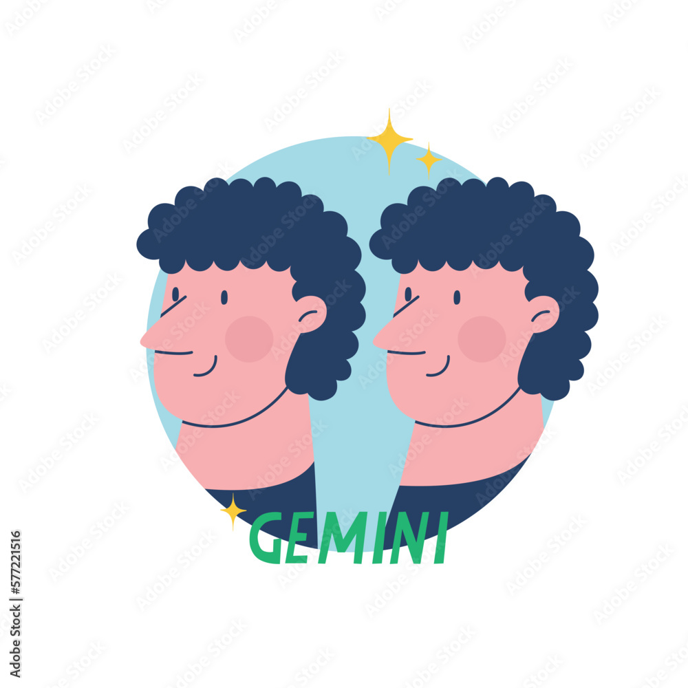 Gemini zodiac sign. The third symbol of the horoscope. Astrological ...