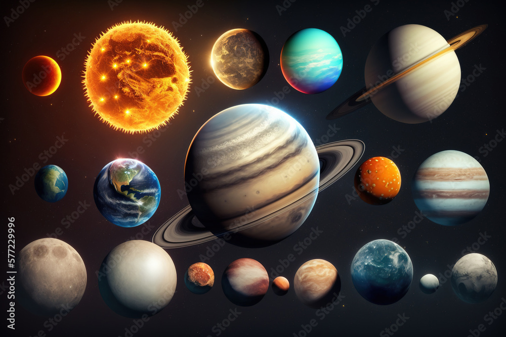 High resolution images presents creating planets of the solar system ...