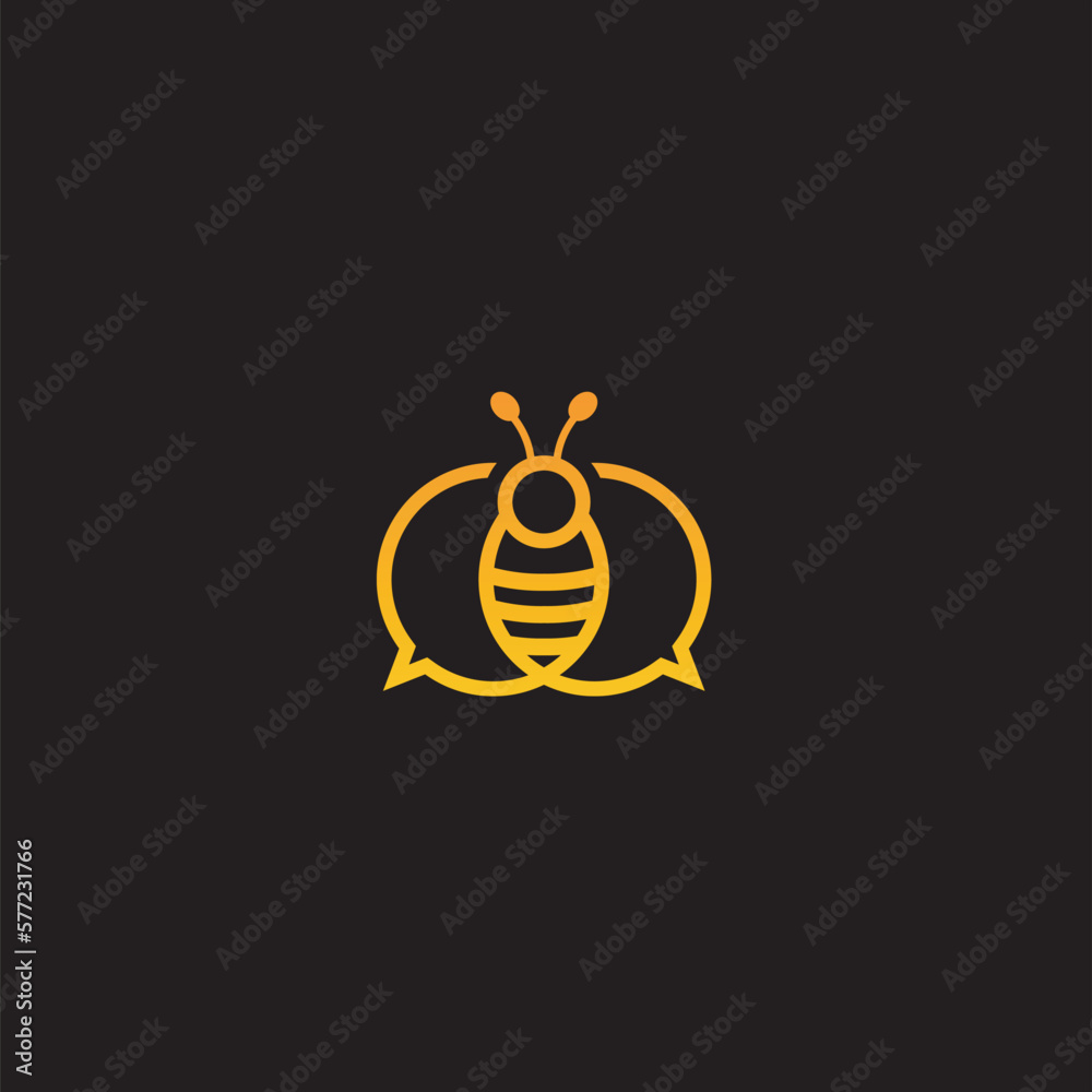 Photo Bee logo shaped with lines forming a flying bee into the design ...