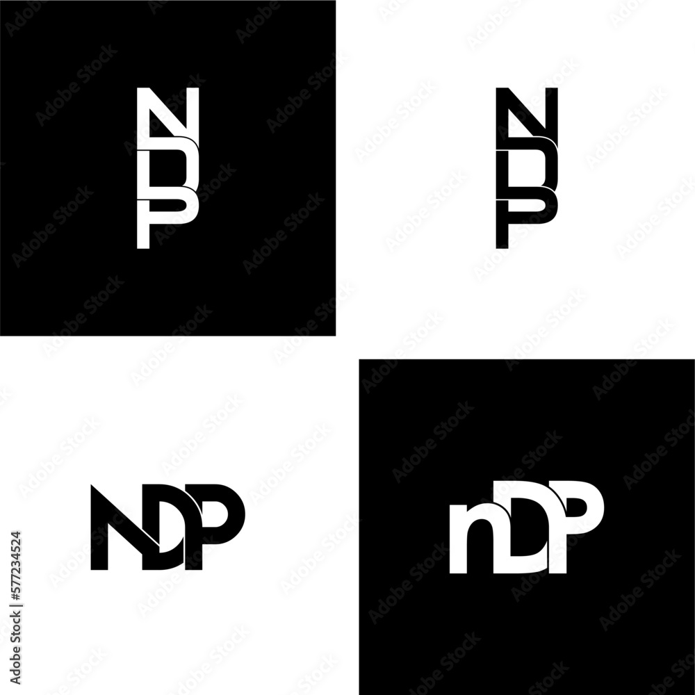 ndp typography letter monogram logo design set Stock Vector | Adobe Stock