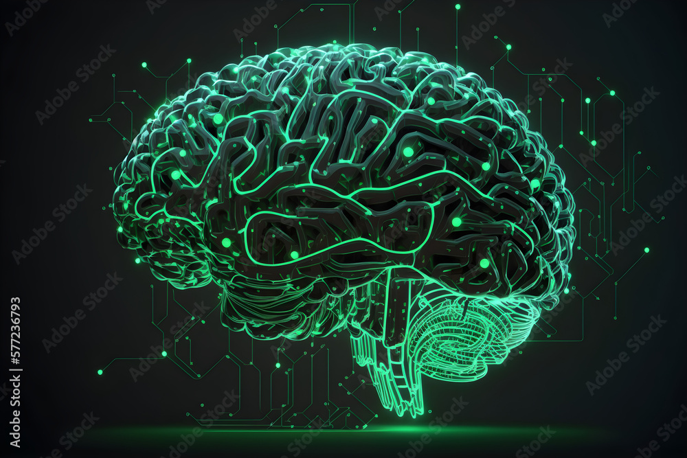 Illustrazione Stock ChatGPT concept. Bain connecting by neural network ...