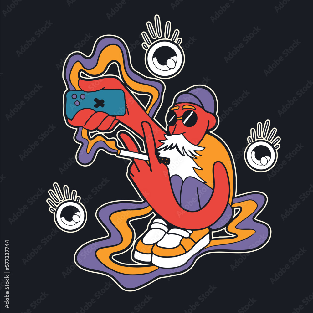 Flat and Fabulous 90s Inspired Vector Graphics Character Stock Vector ...