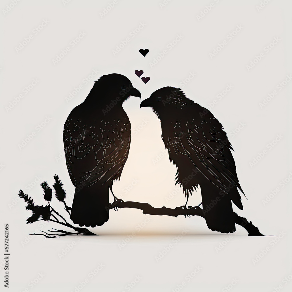 Beautiful, adorable, loving bird, eagle, hawk couple black and white ...