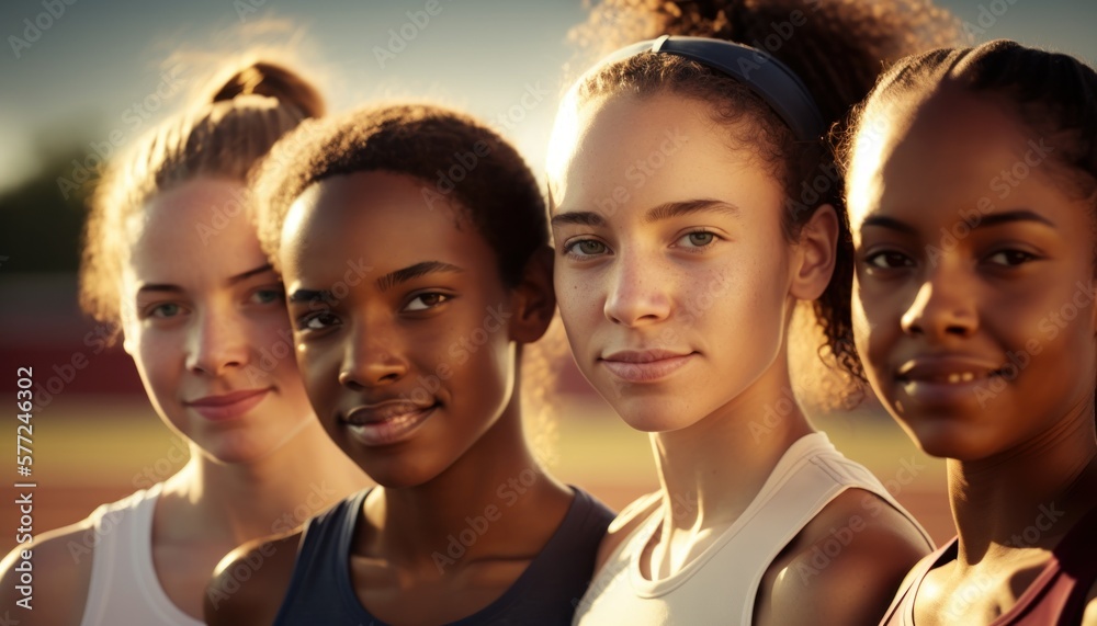 Group of Diverse and Empowered Multiracial Youth Female High School ...