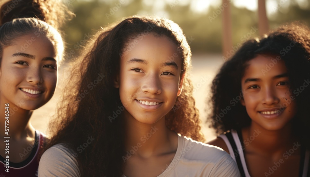 Group of Diverse and Empowered Multiracial Youth Female High School ...