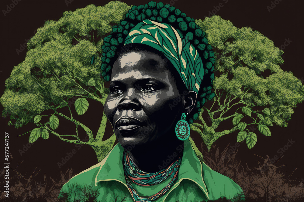 Wangari Maathai founding the Green Belt Movement in Kenya made with ...
