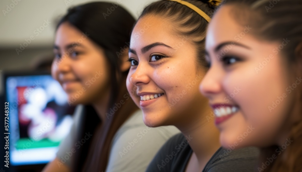 Group of Diverse and Empowered Hispanic Youth Female High School ...