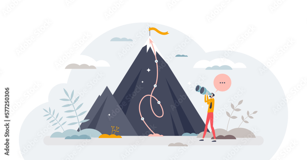 Reaching goals and successful top target achievement tiny person ...