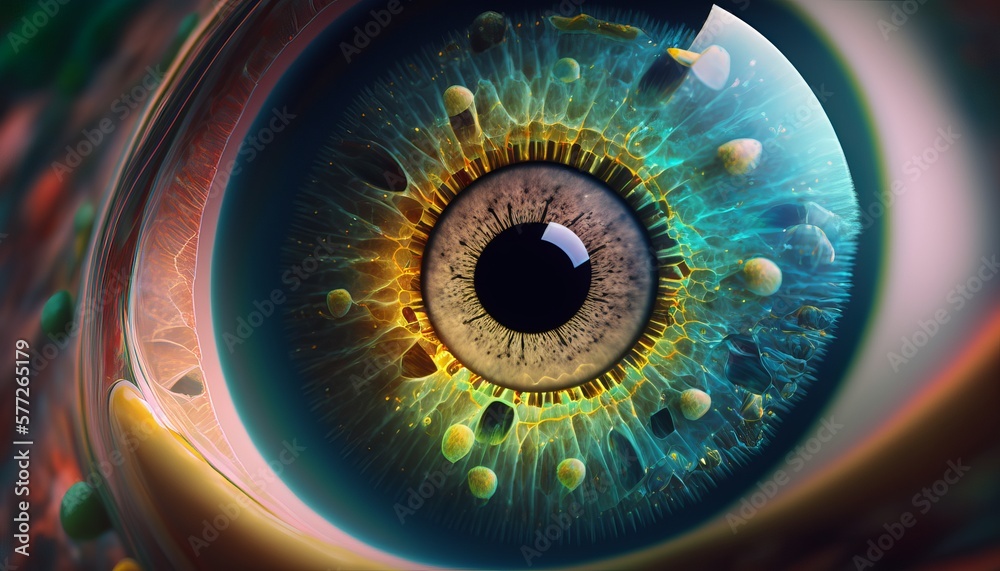 Colorful human eye background. Generative AI technology. Illustration ...
