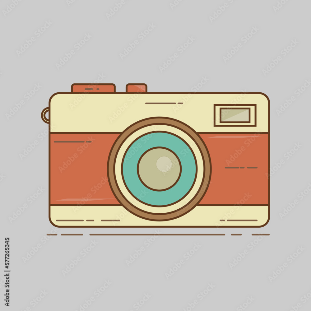 retro camera icon flat vector illustration old film camera nostalgia Stock Vector | Adobe Stock