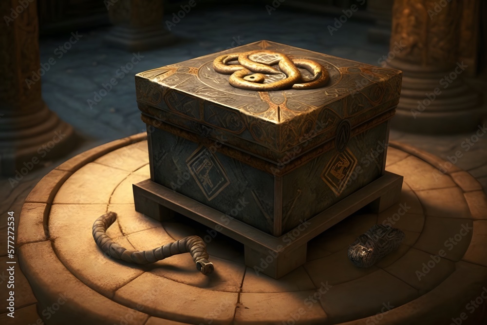 gold box ancient created using AI Generative Technology Stock ...