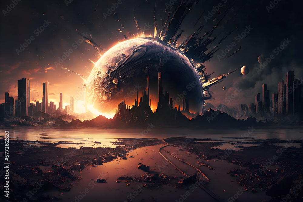 ChatGPT concept art. End of world, apocalypse illustration, doomsday ...