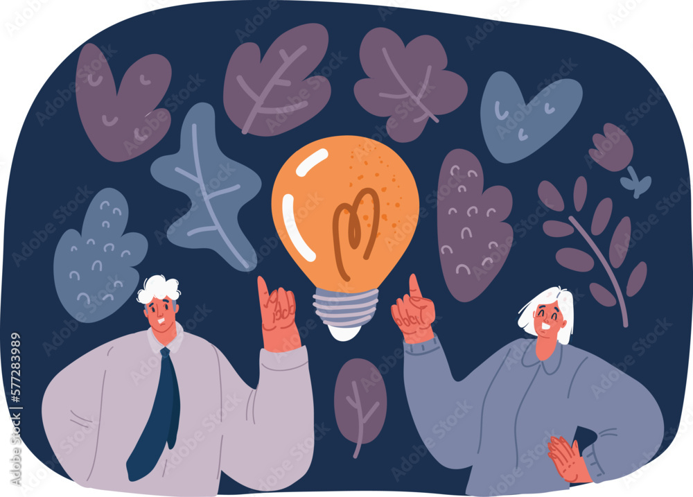 Cartoon vector illustration of Collaboration concept. Completing ...