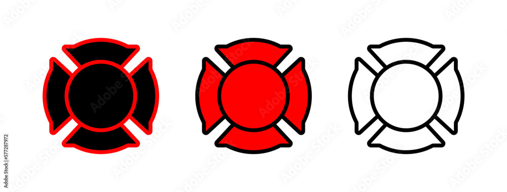 Blank Fire Department Logo Emblem Badge Vector Illustration Set Stock ...