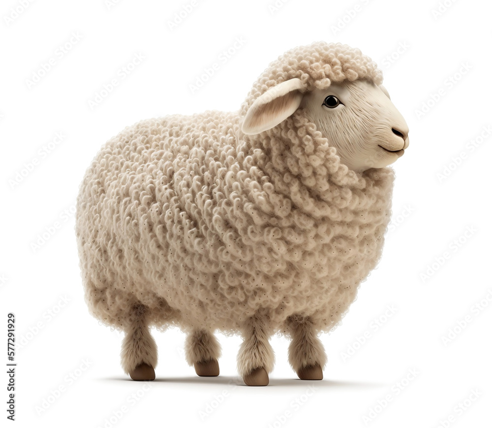Cute sheep on transparent background, Generative AI Stock Illustration ...