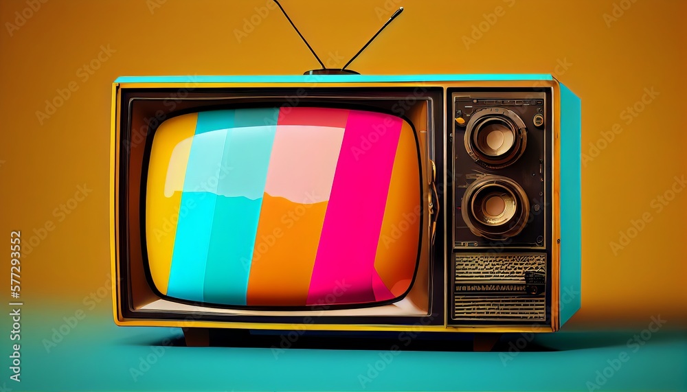 Bring Back the Old Days: A Retro TV Displayed in Vibrant Colors to ...