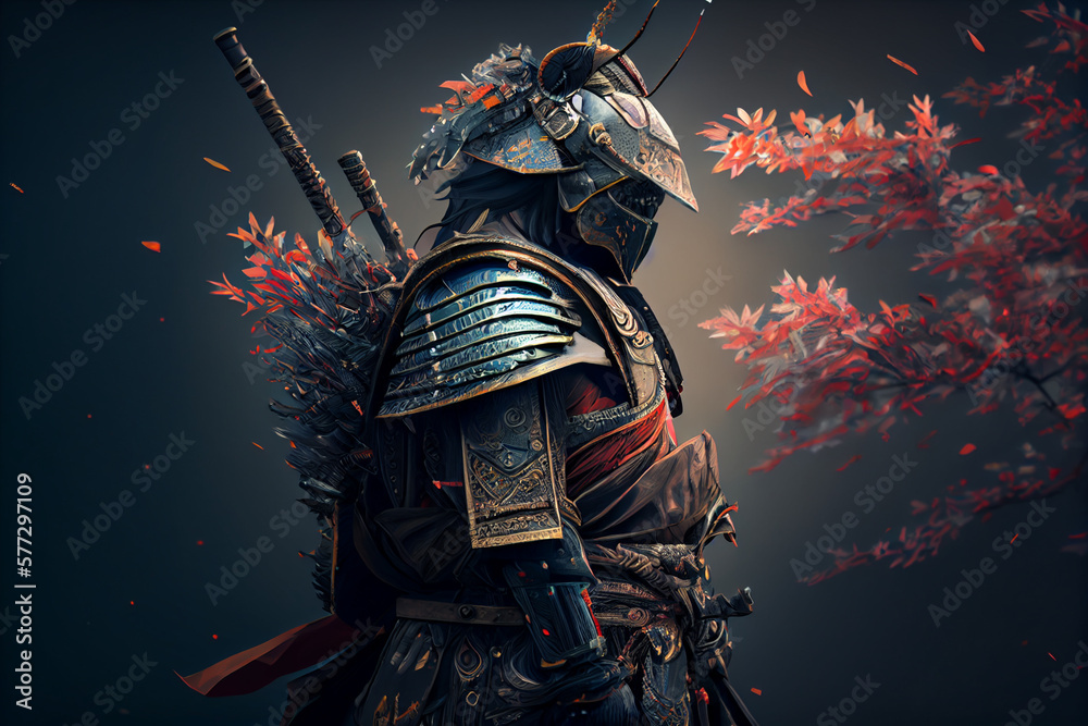Beautiful samurai background. Generative AI technology. Stock ...