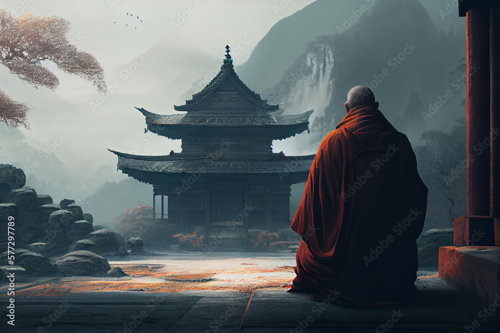 China Shaolin Temple In Fog