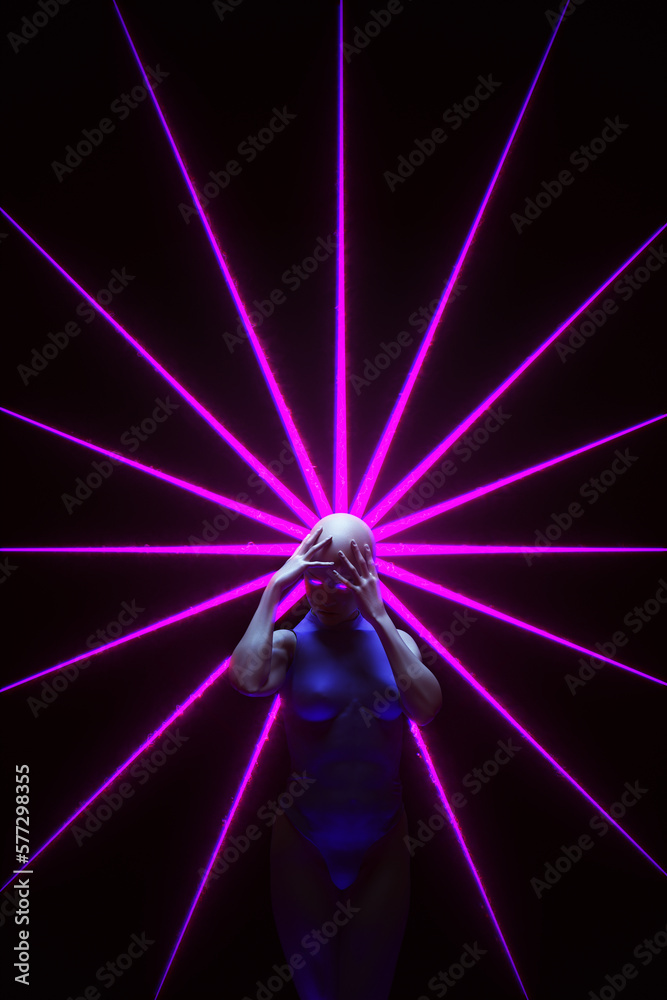 Woman Psychic Chakra Star Mind Powers Anime Vaporwave Aesthetic Neon ...