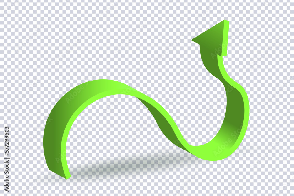 Growing Green Arrow up. Concept of sales symbol icon with realistic 3d ...