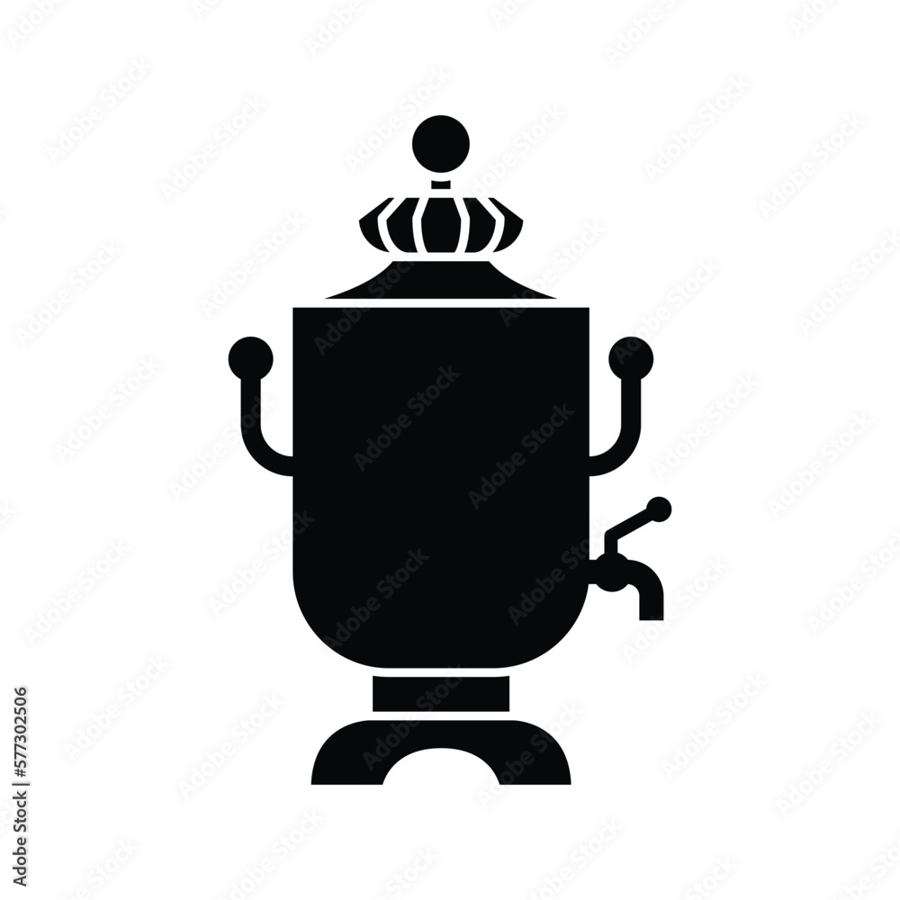 Russian samovar icon design. isolated on white background. vector ...