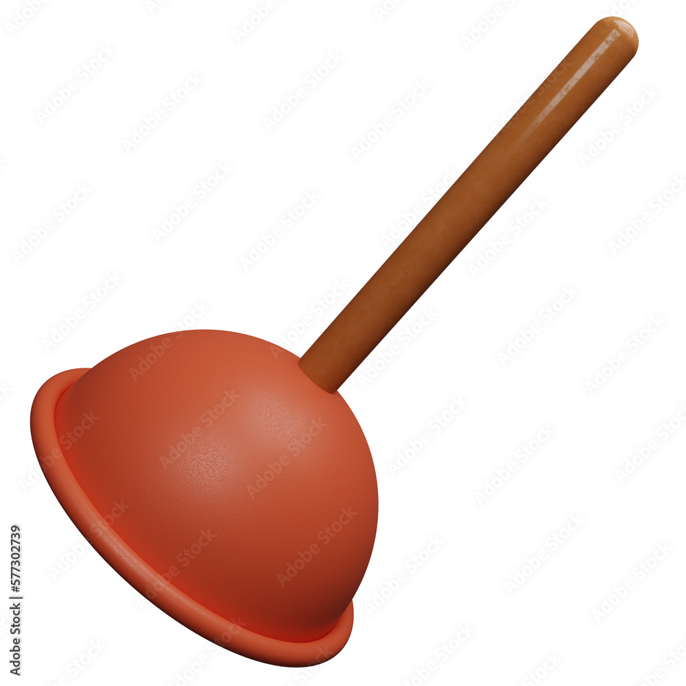 3d illustration of red plunger icon logo with transparent background ...