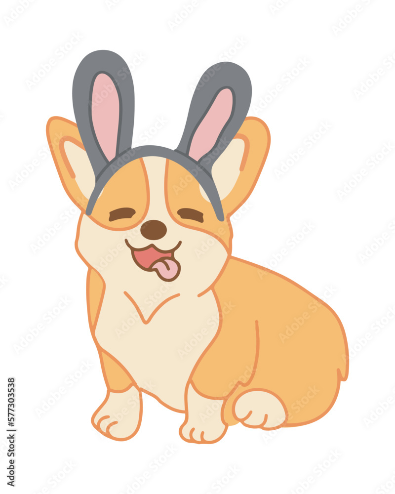 Corgi dog vector cartoon illustration. Cute friendly welsh corgi puppy ...