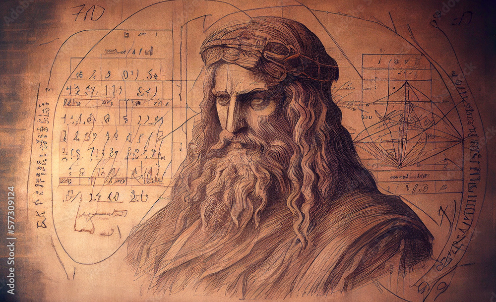 A vintage mathematics background with hand-drawn equations, formulas ...