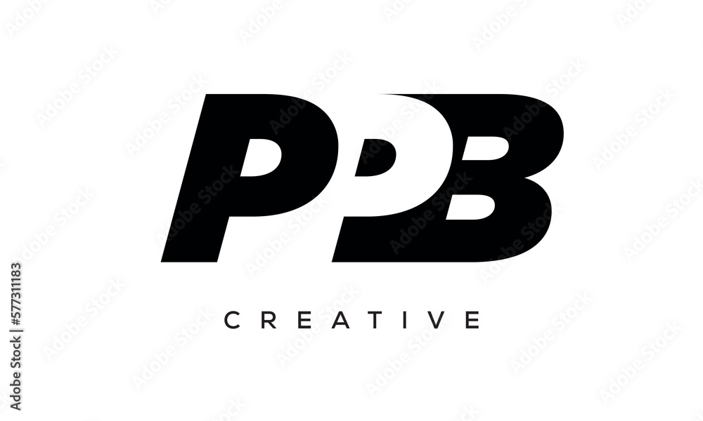 PPB letters negative space logo design. creative typography monogram ...