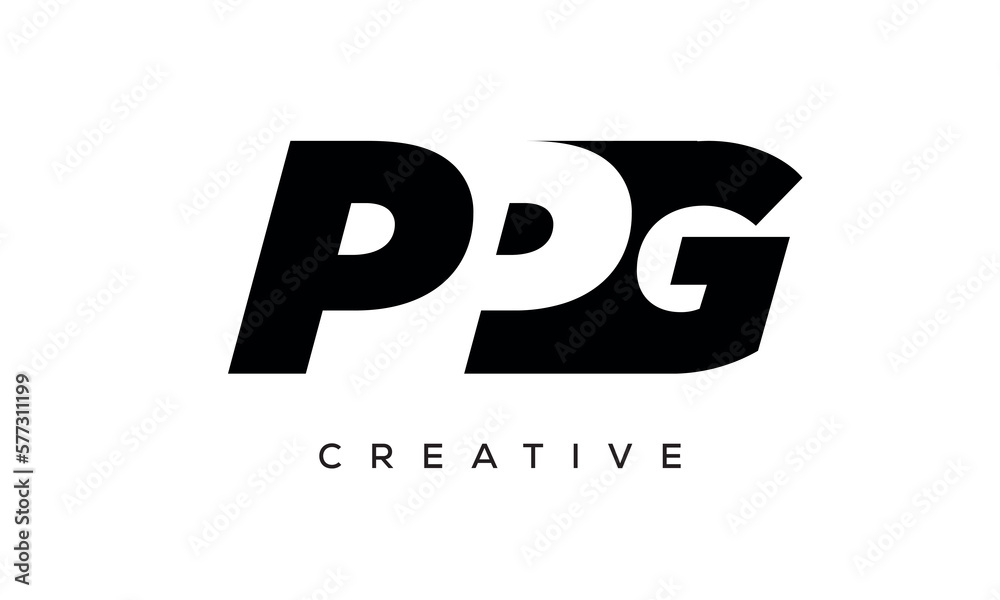 PPG letters negative space logo design. creative typography monogram ...