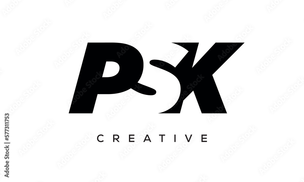 PSK letters negative space logo design. creative typography monogram ...