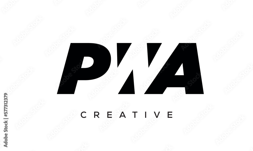 PWA letters negative space logo design. creative typography monogram ...