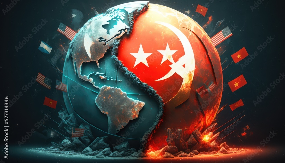 Vintage Cold War Era Illustration - Ideal for Political and Military ...