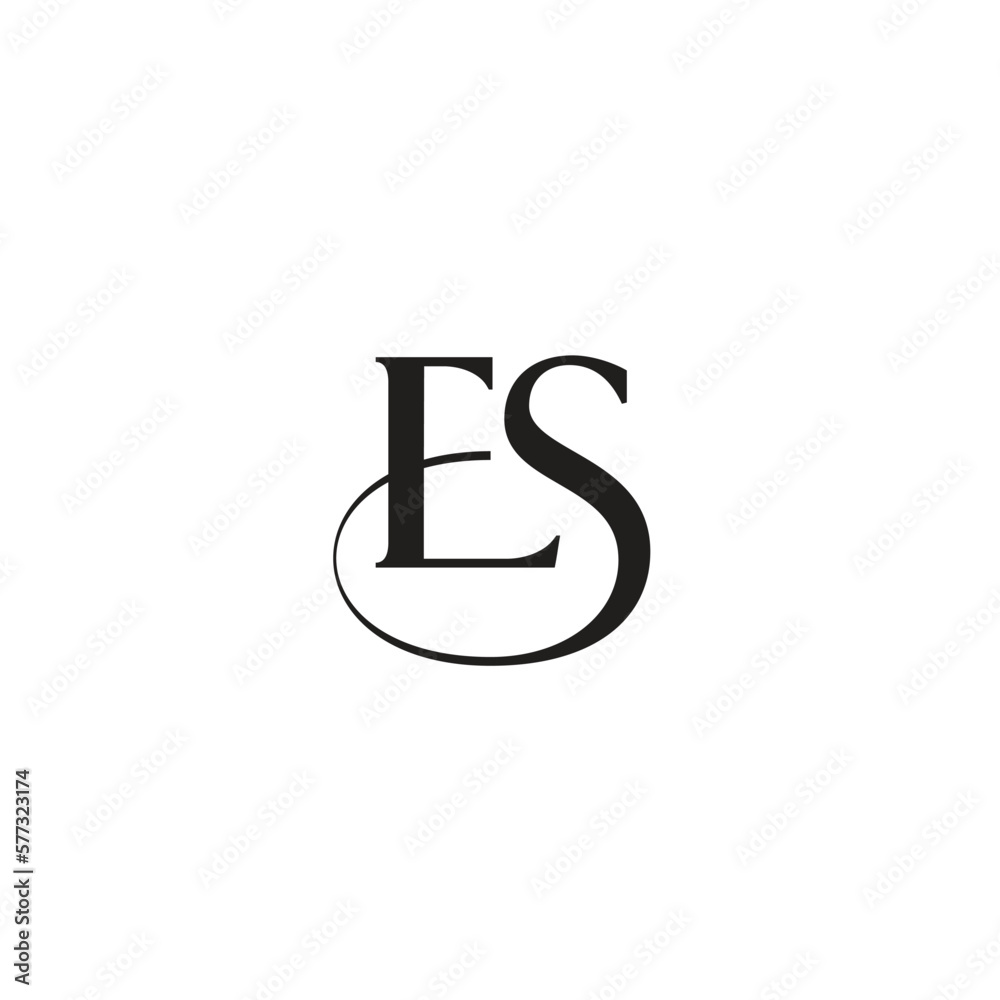 Letter ES logo or icon design Stock Vector | Adobe Stock