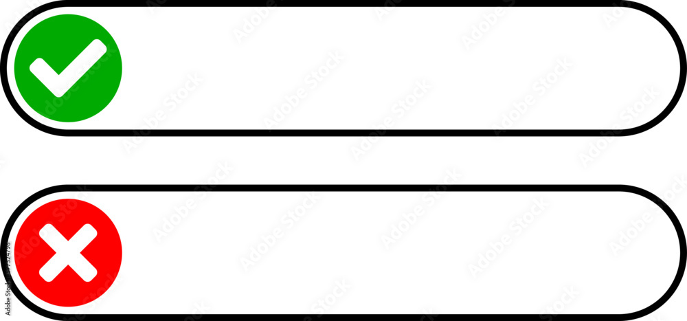 Green and Red Yes and No or Right and Wrong or Approved and Declined ...