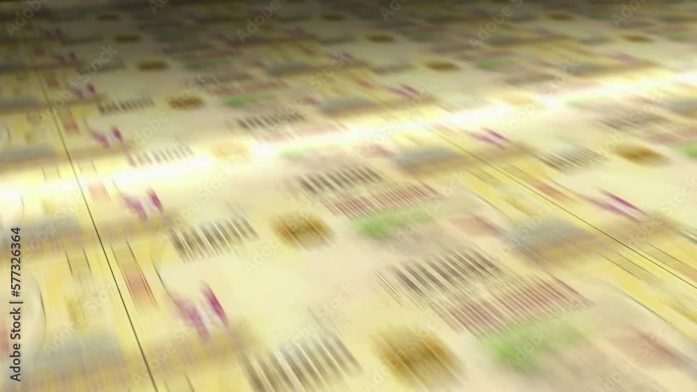 Madagascar Ariary money sheet printing. MGA banknotes loop print ...