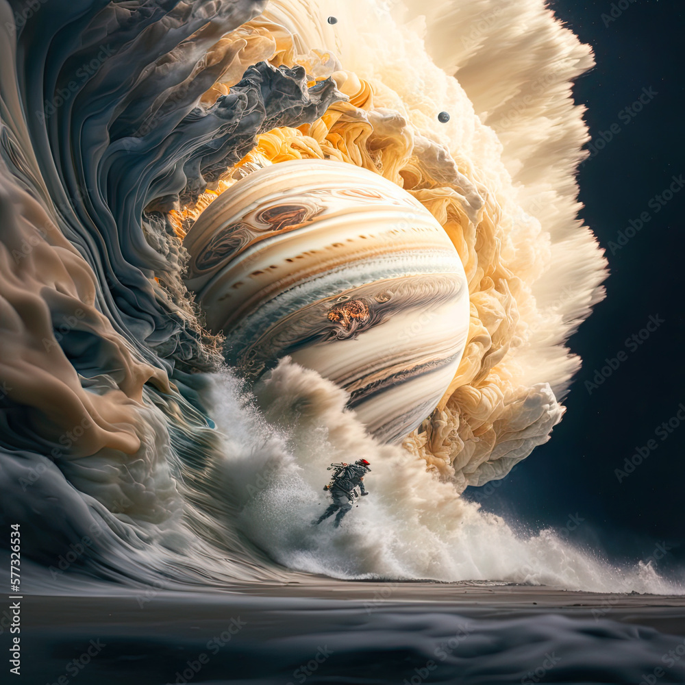 Space apocalypse. Planet explosion, storm, armageddon, space mission ...