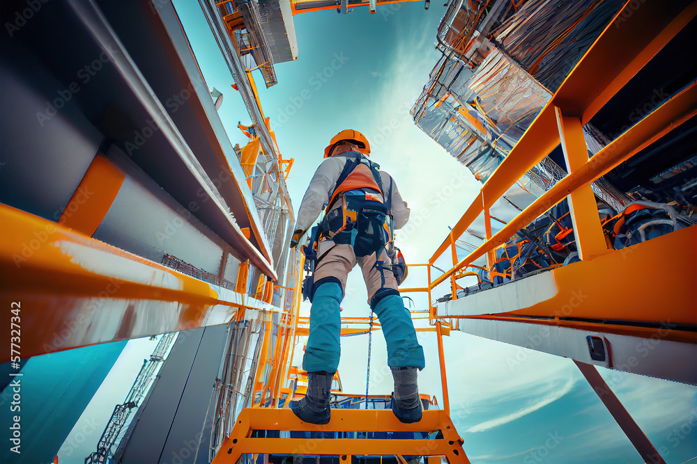 construction engineer worker at heights,architecture sci-fi ...