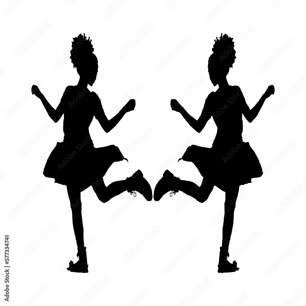 Vector afro woman dancing silhouette.eps Stock Vector | Adobe Stock