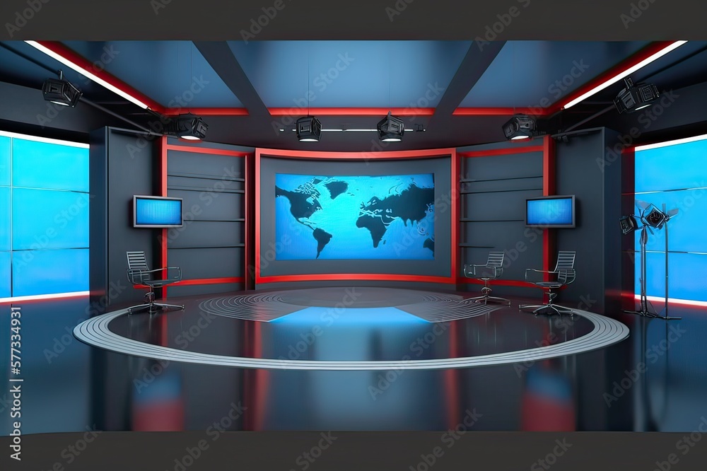 Virtual Studio Set, perfect for Green Screen. Photo generative AI Stock ...