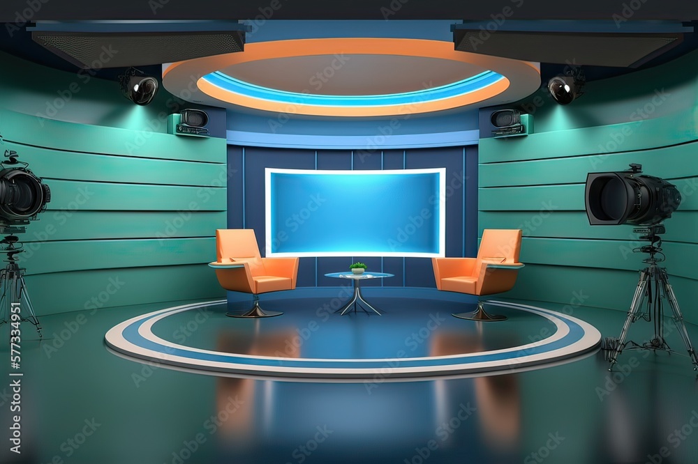 Virtual Studio Set, perfect for Green Screen. Photo generative AI Stock ...