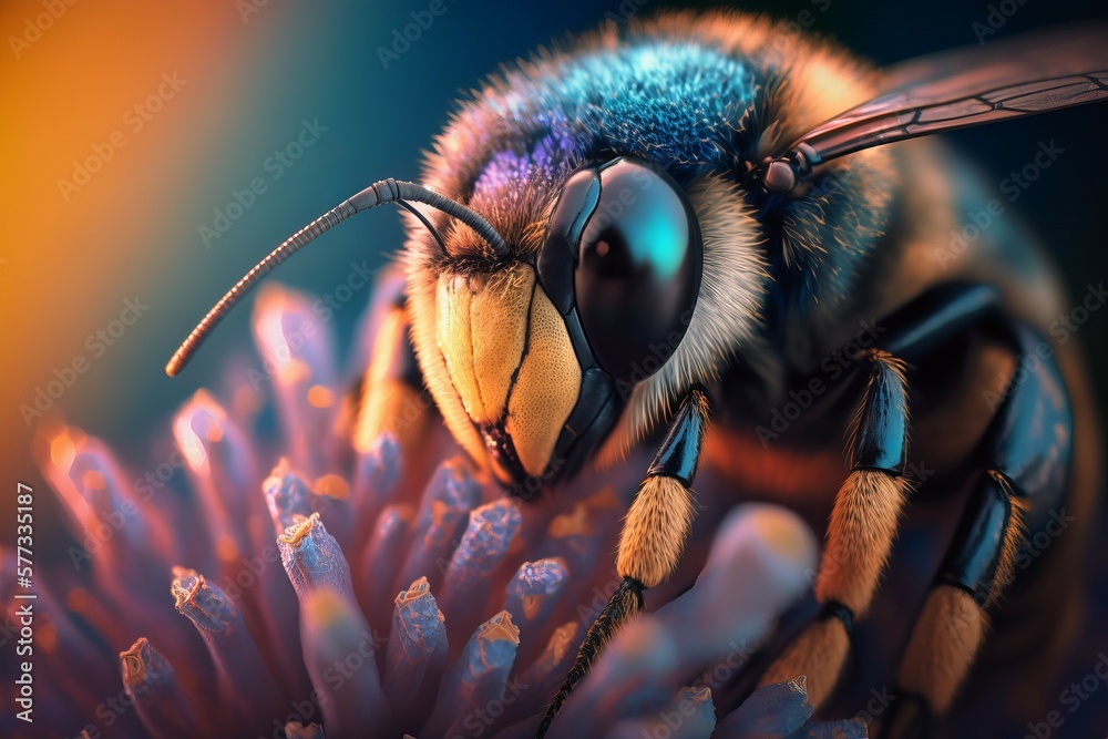 Photo & Art Print Taking a closeup of a gorgeous bee in high detail for ...