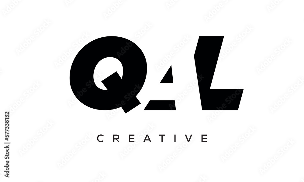 QAL letters negative space logo design. creative typography monogram ...