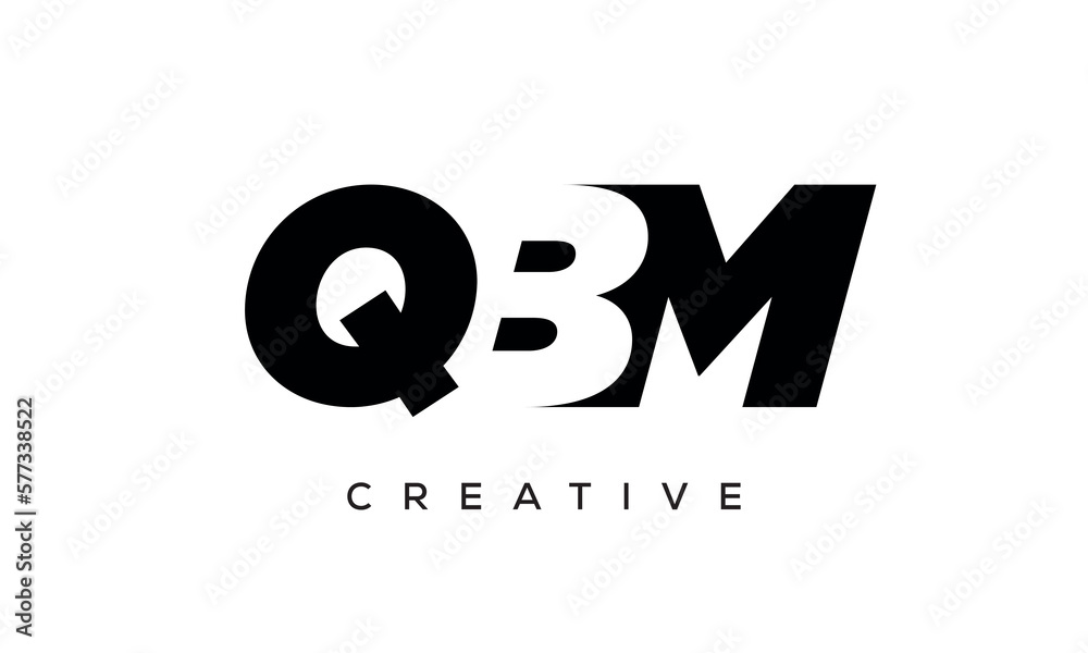QBM letters negative space logo design. creative typography monogram ...