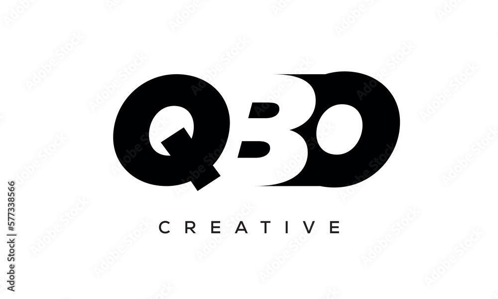 QBO letters negative space logo design. creative typography monogram ...