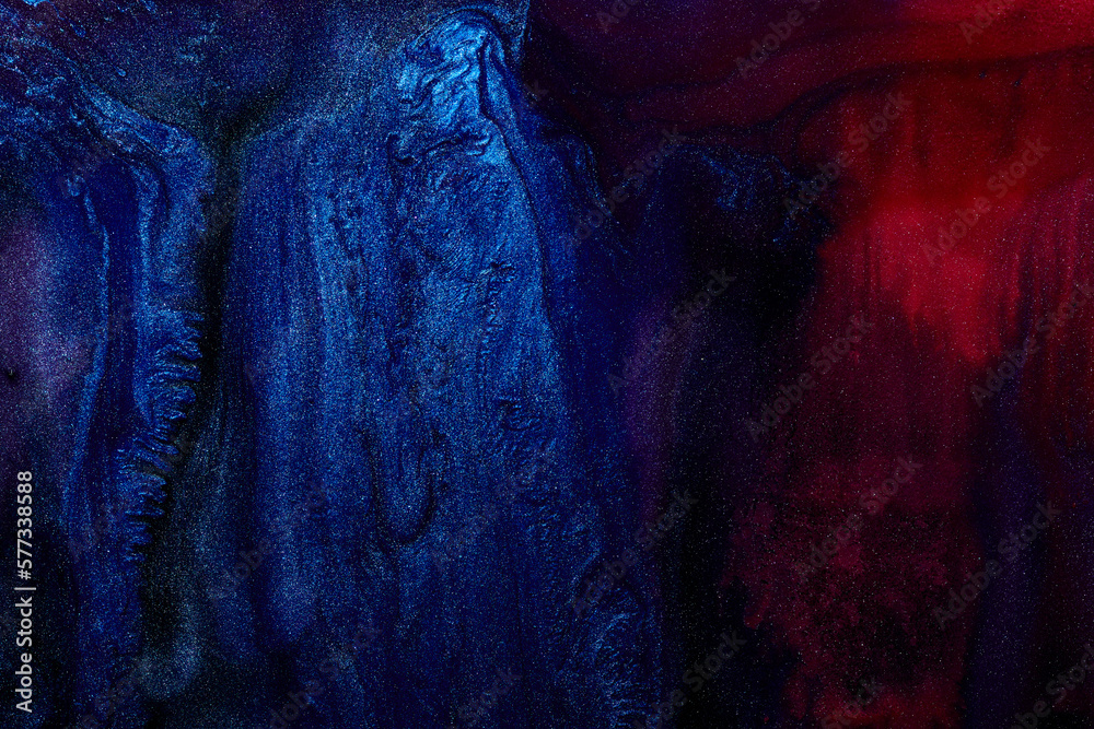 Luxury abstract background, liquid art. Blue red mix alcohol ink with ...
