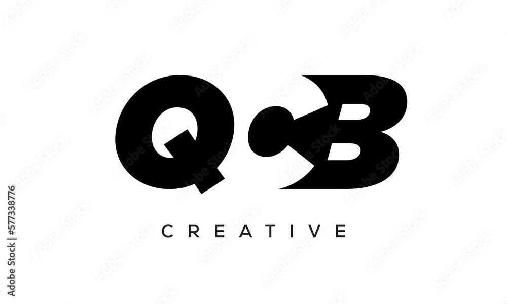 QCB letters negative space logo design. creative typography monogram ...