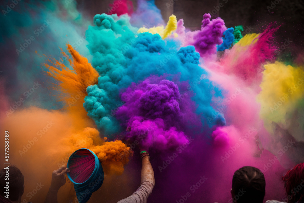 Holi festival | a kaleidoscope of colors explodes in the sky as powder ...
