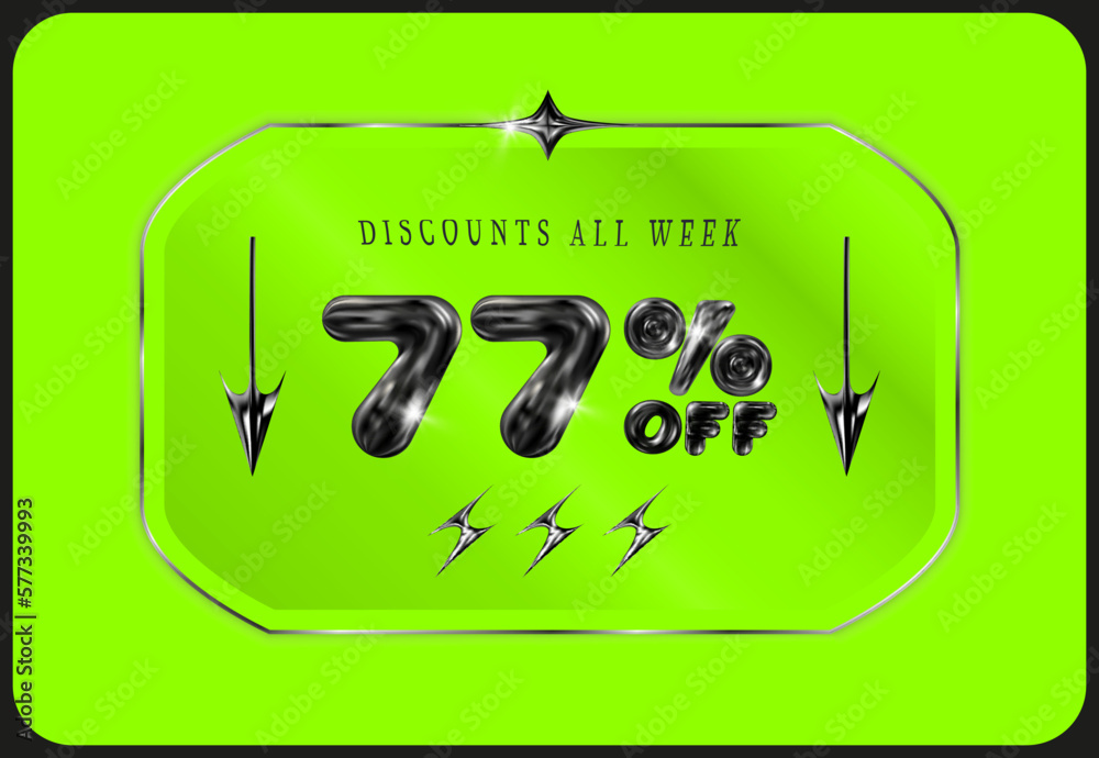 Glass price tags with volumetric figures. Sticker shape with ...