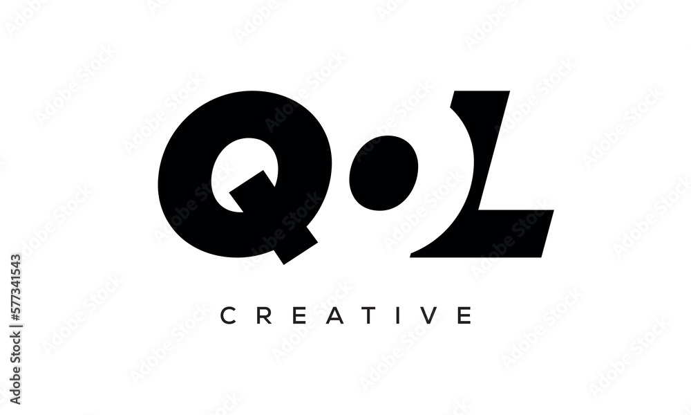 QOL letters negative space logo design. creative typography monogram ...